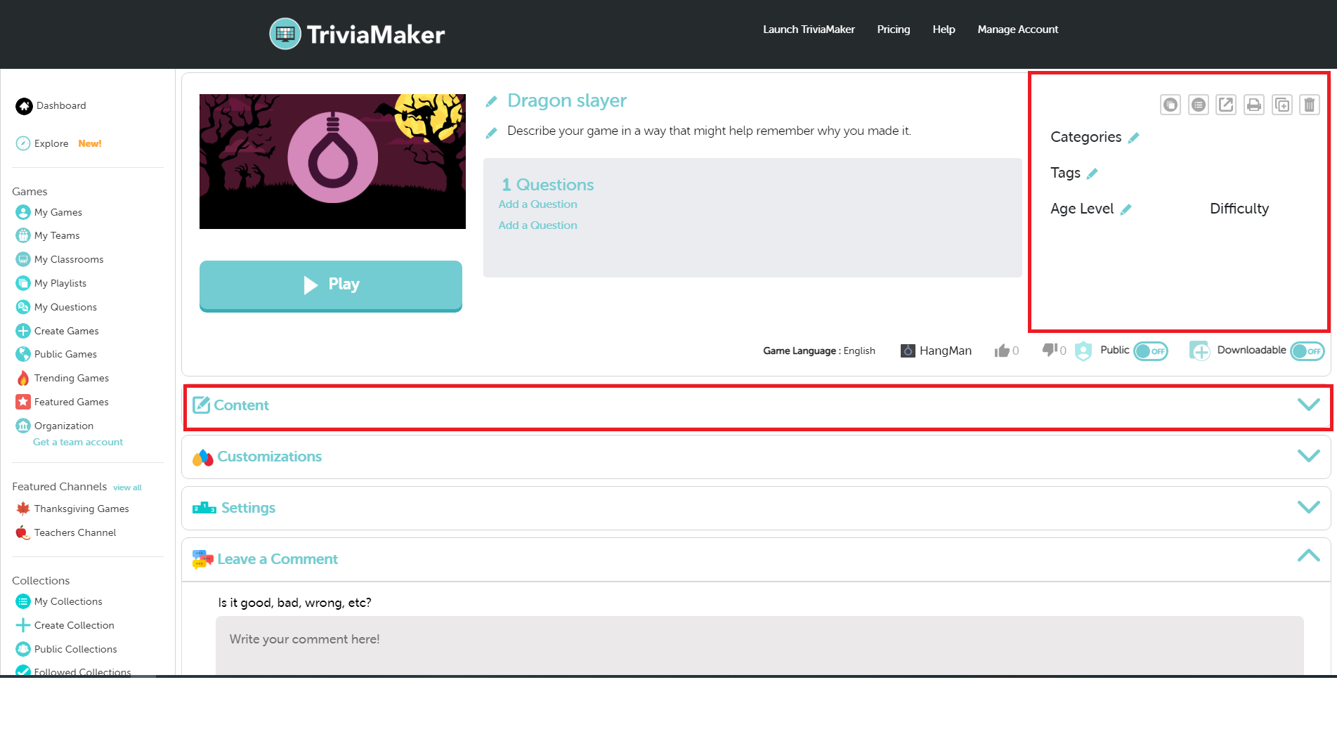 How do I create a Hangman game using AI Questions?